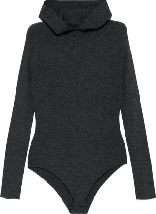 P.A.R.O.S.H. Gerippter Body mit Kapuze - Grau