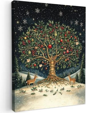 MuchoWow &copy; Weihnachtsdeko Leinwandbilder 30x40 cm Wall Art Decoration Bilder Weihnachtsgeschenke f&uuml;r die Wand Deko Canvas Painting Wanddekoration Wohnzimmer Pa