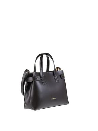 Pierre Cardin Sac à main pour femme en cuir véritable Made in Italy 35 x 25,5 x 14 cm 55100, marron foncé, Taille unique
