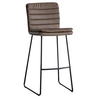 Generic Barhocker, Barhocker mit R&uuml;cken- und Fu&szlig;st&uuml;tze, mit PU-Leder bezogene Barhocker in Tresenh&ouml;he, einfache Montage, Sitzh&ouml;he 76 cm