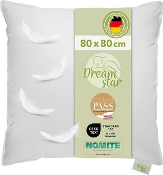 Dreamstar Daunenkissen 80 x 80 cm | 3-Kammer Daunenkopfkissen | Kopfkissen 80 x 80 Daunen & Federn | Kissen ÖKO-TEX | Top Hotelqualität | Allergiker geeignet
