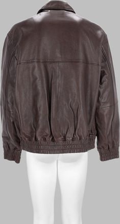 STUDIO NICHOLSON Leather Bomber Jacket - Brown