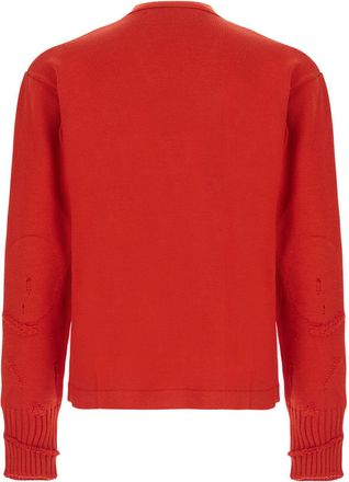 ERL Script Knit Tech Fabric Cardigan - Red