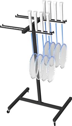Generic Bodenst&auml;nder Zur Pr&auml;sentation Und Aufbewahrung Von Badmintonschl&auml;gern, Badmintonschl&auml;ger-Metallst&auml;nder Mit 4 Rollen, for Heim-Fitnessstudio