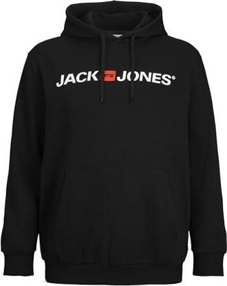 Jack & Jones JACK&JONES PLUS Jjecorp Old Logo Noos Pls Sweat à Capuche Sweatshirt, Noir/Détails : Coupe Droite, 5XL Homme