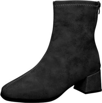 Generic Bottines d&eacute;contract&eacute;es &agrave; talon &eacute;pais pour femme - Bout rond - Fermeture &eacute;clair - &Eacute;l&eacute;gantes - Classiques - Antid&eacute;rapantes - Confortables - Pour lext&eacute;ri