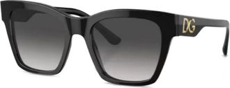 Dolce & Gabbana Eyewear Eckige Sonnenbrille mit DG-Logo - Schwarz