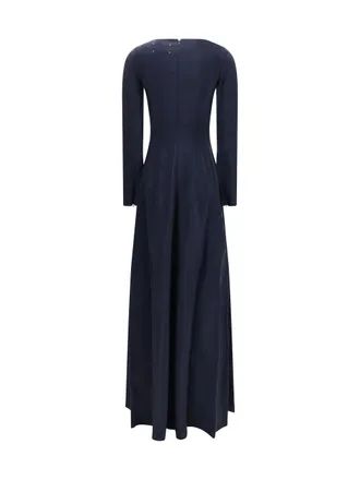 Maison Margiela Womens Long Dress Blue Navy Cupro