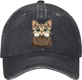 Generic Chapeau De Sport Chat dans Un Sac Chapeau De Soleil Classique Casquette De Baseball Unisexe Casquette Trucker pour P&ecirc;che Voyages Sports De Plein Air