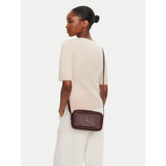 Calvin Klein Handtasche Calvin Klein Bold Ck Camera Bag LV04F3220G Dunkelrot