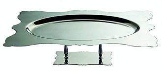Mepra Mepra Tablett, Edelstahl, 56 cm, Dolce Vita, rechteckiges Tablett mit Fuß, Oval, Silber