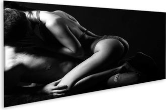 Islandburner Bild auf Leinwand Sexy Junges Paar Frau Sitzt Auf Mann Unterwäsche Erotik Leinwandbild Wandbild Prime Bilder für Wohnzimmer etc