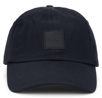 HUGO BOSS Mens Cotton Visor Cap Black Hat