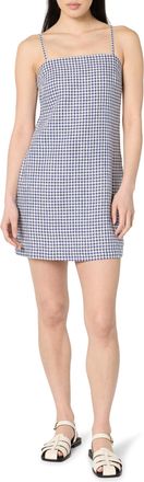 The Drop Seville Linen Mini Shift Dress Kleider, Skipper Blue Gingham, M