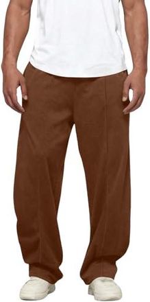 Generic Pantalon de jogging baggy uni pour homme - Pantalon de survêtement large - Taille élastique - Pantalon de sport ample - Pantalon de loisirs confortabl