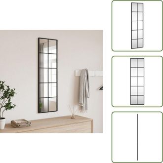 vidaXL The Living Store - Wandspiegel Schwarz 30x100 cm Rechteckig Eisen - Wandspiegel - Spiegelfl&auml;che - Badezimmerspiegel - Wohnzimmerdeko