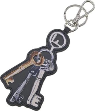 Fendi unisex, Pre-owned, Gris, Taille: ONE Size Porte-cl&eacute;s en cuir Pre-owned