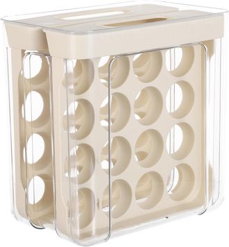 Valiclud Eierhalter f&uuml;r K&uuml;hlschrank 32 F&auml;cher aus Transparentem Kunststoff mit Schubladenfunktion Stapelbare Aufbewahrungsbox rutschfest f&uuml;r Haushalte