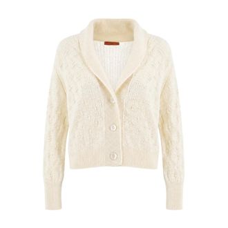 Ermanno Scervino Strickjacke mit Schalkragen und Zopfmuster - - Knitwear - Damen - Beige - M