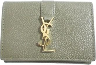 Saint Laurent Portefeuille Tri-fold Pre-owned - Femme - Pre-owned - Vert - Taille: ONE Size