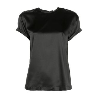 Brunello Cucinelli Femme, Blouses et Chemises, Noir, Taille: 38 FR T-shirt en soie coupe d&eacute;contract&eacute;e