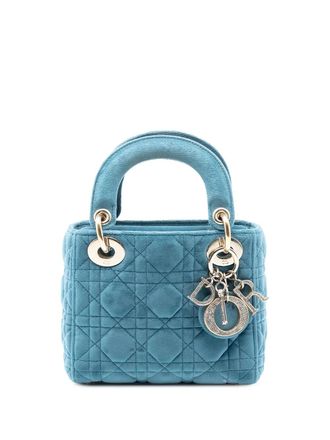Dior mini sac &agrave; bandouli&egrave;re Lady Dior (2020) - Bleu