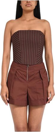 Patrizia Pepe Femme, Tops, Brun, Taille: 40 FR Bustier Top