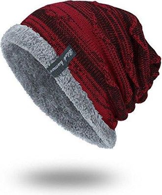 Generic Casquette de baseball extensible en tricot tendance unisexe chaud casquettes de baseball clips, rouge vin, Taille unique