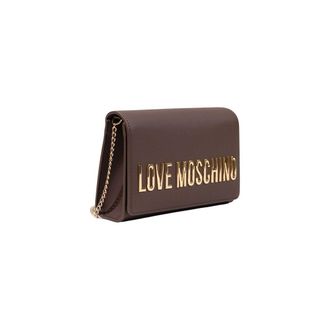Love Moschino Womens Logo-Embellished Polyurethane Shoulder Bag Brown