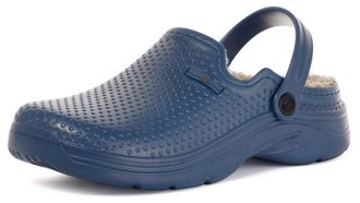Eagsouni Clogs Hausschuhe Gef&uuml;ttert Damen Damen Winter Gartenschuhe Wasserdicht Gartenclogs Warme Pantoletten rutschfeste, Dunkelblau, 38 EU