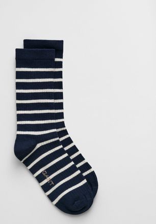 GANT Damen Gerippte Socken mit Marinestreifen (39-41) EVENING Blau