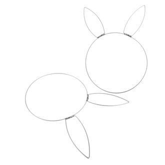 Holibanna 2st&uuml;cke -kaninchenkopf Metallring Dekoration Robuster Eisenrahmen F&uuml;r -osterdeko F&uuml;r Fr&ouml;hliche Feiertags Und Partygirlanden