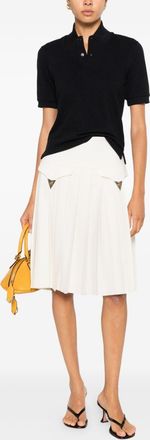 Versace Pleated Wool Bermuda - Cream