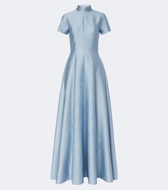 Emilia Wickstead Robe longue Malinda en cloqu&eacute; &agrave; fleurs