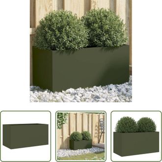 vidaXL Jardini&egrave;re vert olive - Jardini&egrave;re vert olive 62x30x29 cm acier