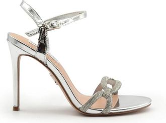 Steve Madden Satire Silberne Sandaletten mit Absatz - - Shoes - Damen - Grau - 37 EU