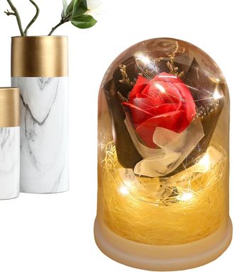 Generico Konservierte - Rosenstrau&szlig; in Einer Kuppel | konservierte mit Licht - Geschenk f&uuml;r Mama, Frauen, Oma, Ehefrau, Tochter, Valentinstag, Freundin, Geburt