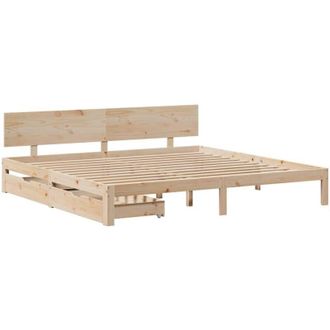vidaXL vidaXL Massivholzbett mit Schubladen 180x200 cm Kiefer