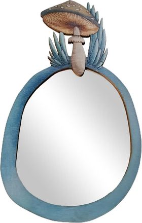 Generic Wandspiegel aus Holz, unregelm&auml;&szlig;iger Spiegel aus Holz: Interessante antike Wanddekoration mit botanischem Muster