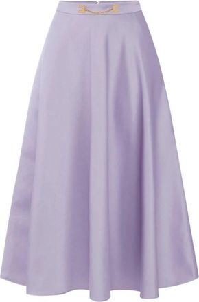 Elisabetta Franchi Femme, Jupes, Violet, Taille: 38 FR Duchesse A-line Midi Skirt