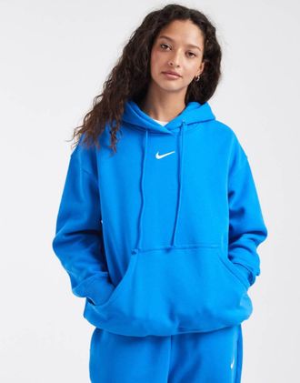 Nike Phoenix Fleece - Oversize-Kapuzenpullover in Blau