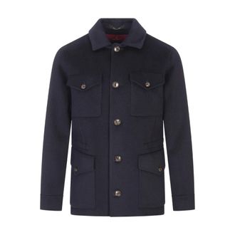 Montecore Homme, Vestes, Bleu, Taille: L Manteau en Cachemire Bleu pour Femmes