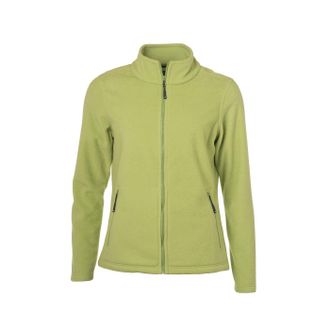 James & Nicholson Damen Fleece Jacke mit Stehkragen im Klassischen Design (XXL, Lime-Green)