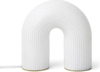 Ferm Living Lampe de table Vuelta - Blanc - Verres opalin strié - Designer Trine Andersen