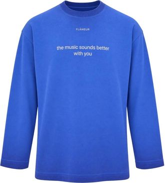 Flaneur Fl&acirc;neur - Girocollo a costine - Homme - Sweatshirts et sweats &agrave; capuche - Bleu - Taille: M