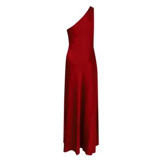 Ralph Lauren Robe ajust&eacute;e et &eacute;vas&eacute;e tiss&eacute;e - Femme - Robes - Rouge - Taille: 34 FR
