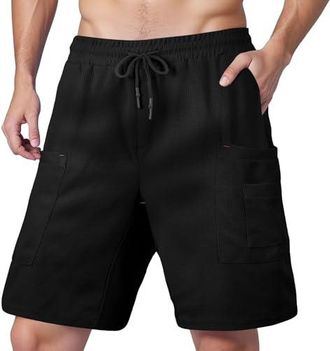 Generic 2026 Pantalon cargo pour homme Short de bain 43,2 cm, Noir, 3XL