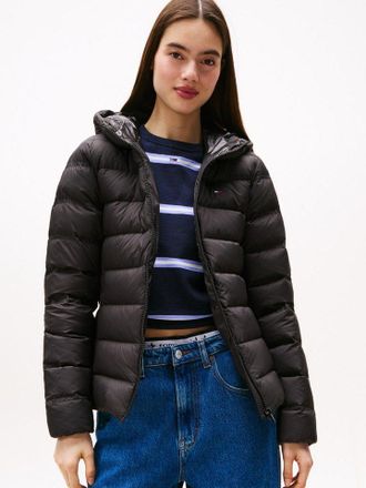 Tommy Jeans Steppjacke TJW SLIM HOOD PRNT DOWN JCKT EXT