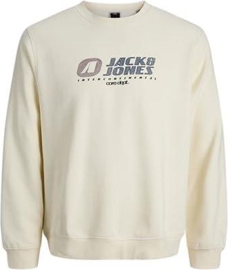 Jack & Jones Print Crew Neck Sweat à col Rond imprimé Jcotier, Sweet Corn, XL Homme