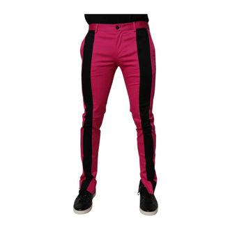 Dolce & Gabbana Italienische Gestreifte Anzughose - - Trousers - Herren - Rosa - M